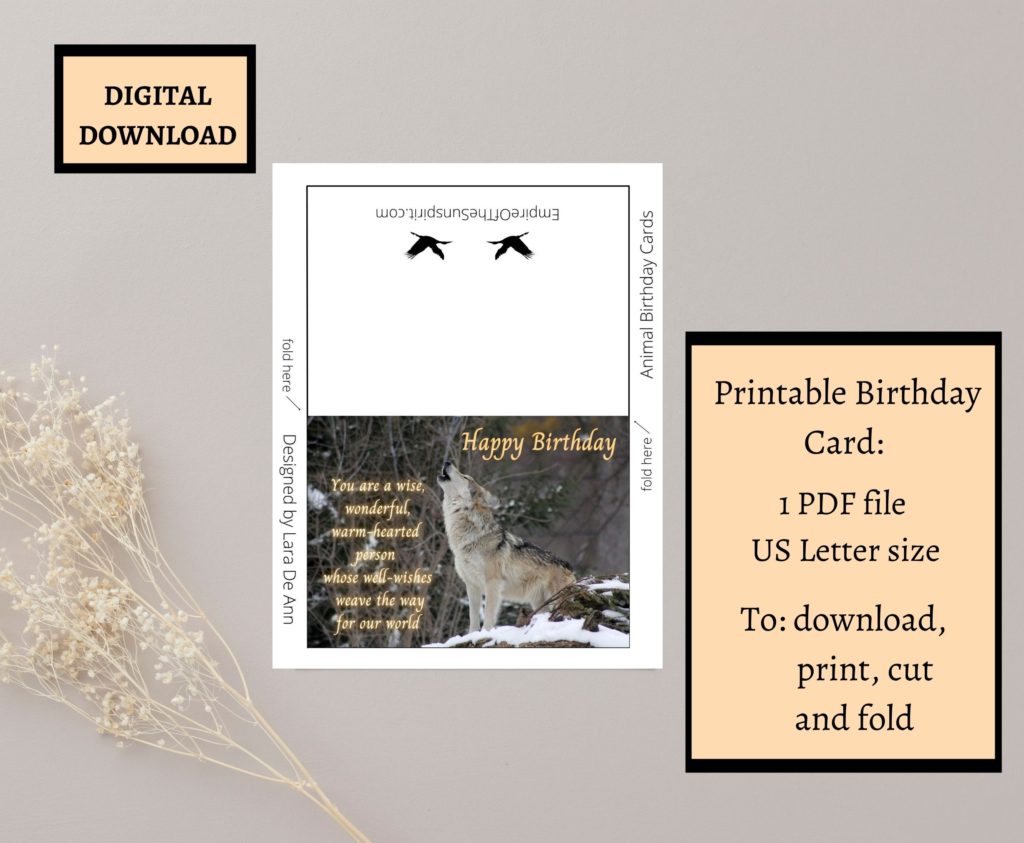 Wolf Birthday Card - Lara De Ann
