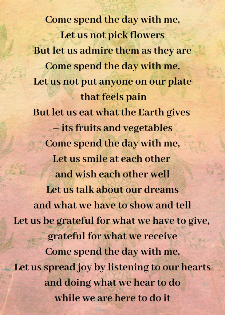 Spend the Day with Me - world peace card - orange - Lara De Ann